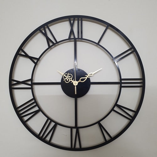 Roman Metal Wall Clock Black – Deen Store