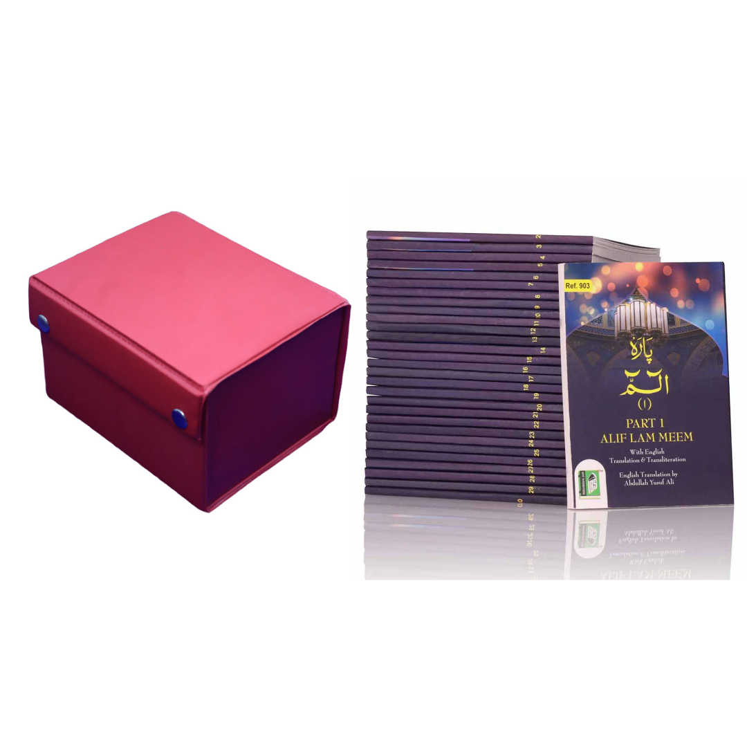 [30 vol set] Quran in Pocket size with Arabic, English & Translite ...